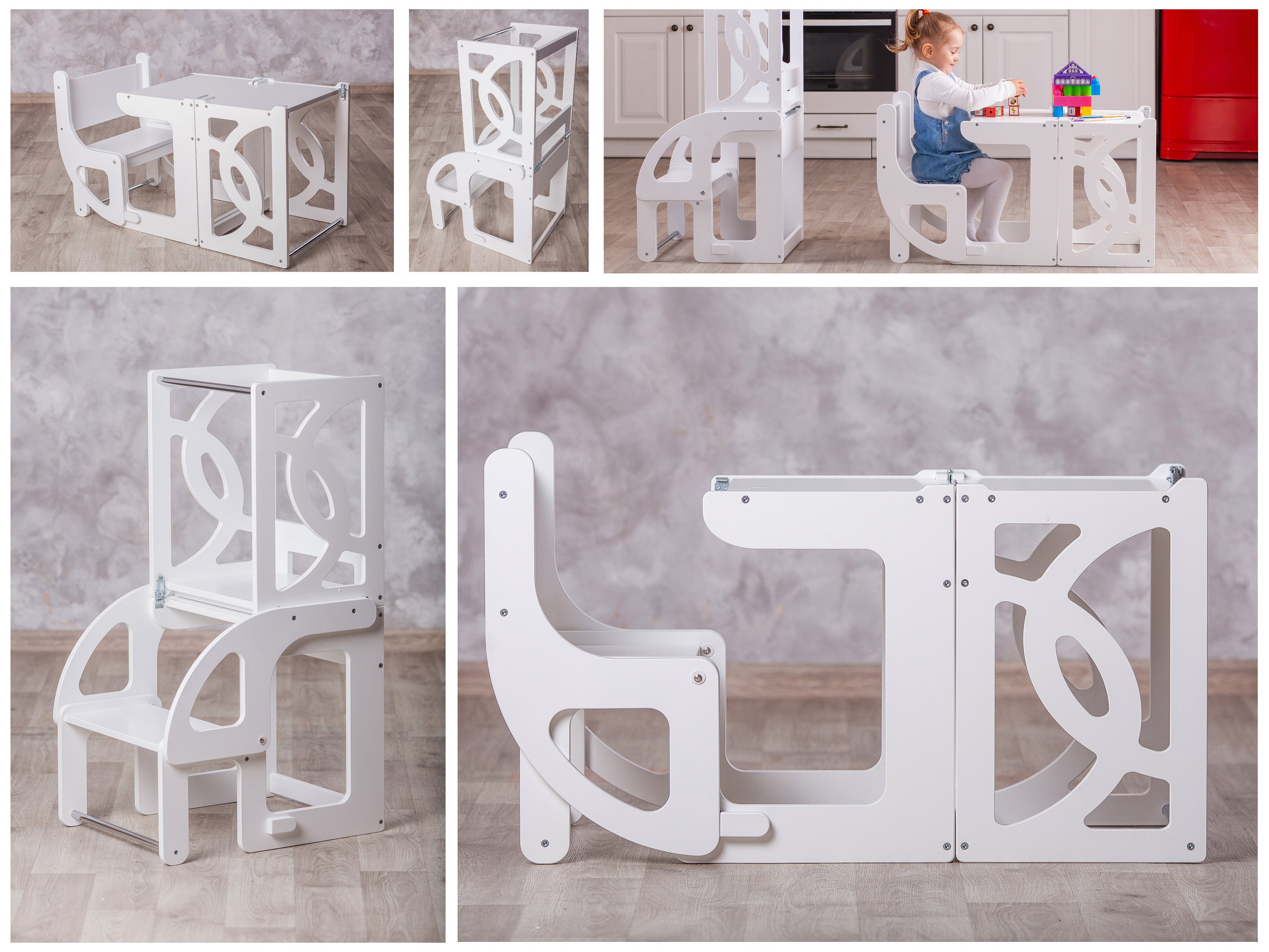 Kitchen helper stool Table & Chair learning toddler tower | Etsy