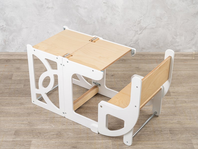 Convertible Toddler Tower & Table WITH BACK and Wooden Kids - Etsy