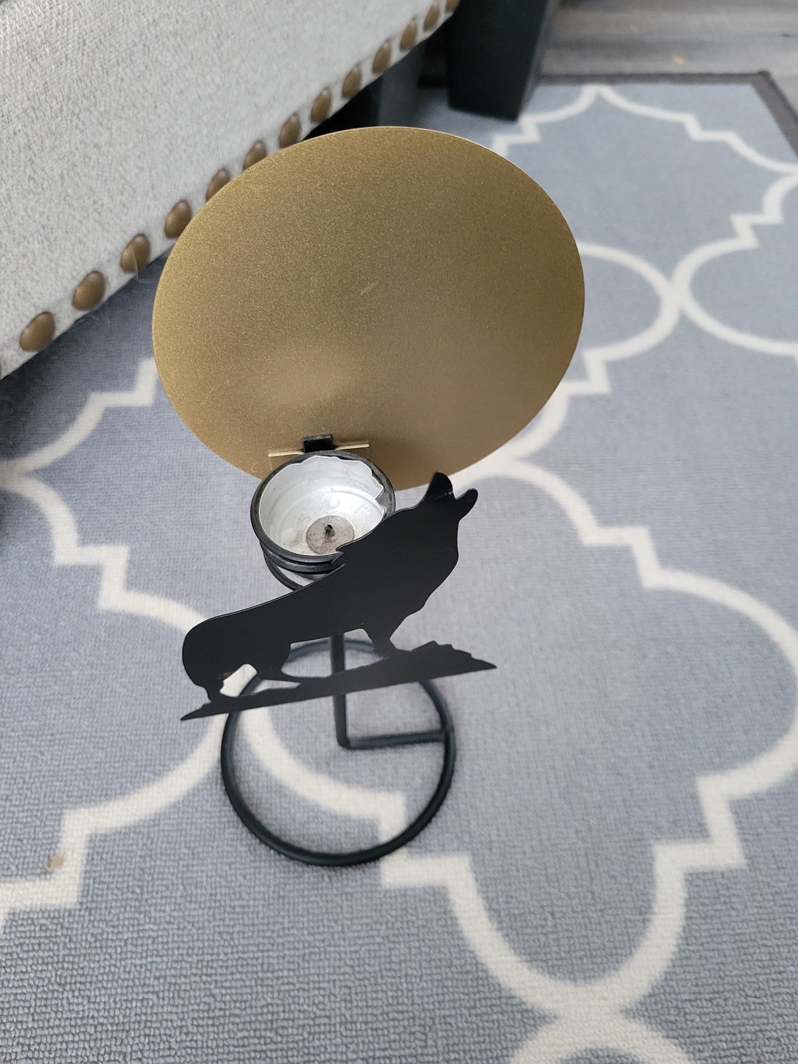Howling Wolf and Moon Tealight Candle Holder, Wolves, Wolf, Howling ...
