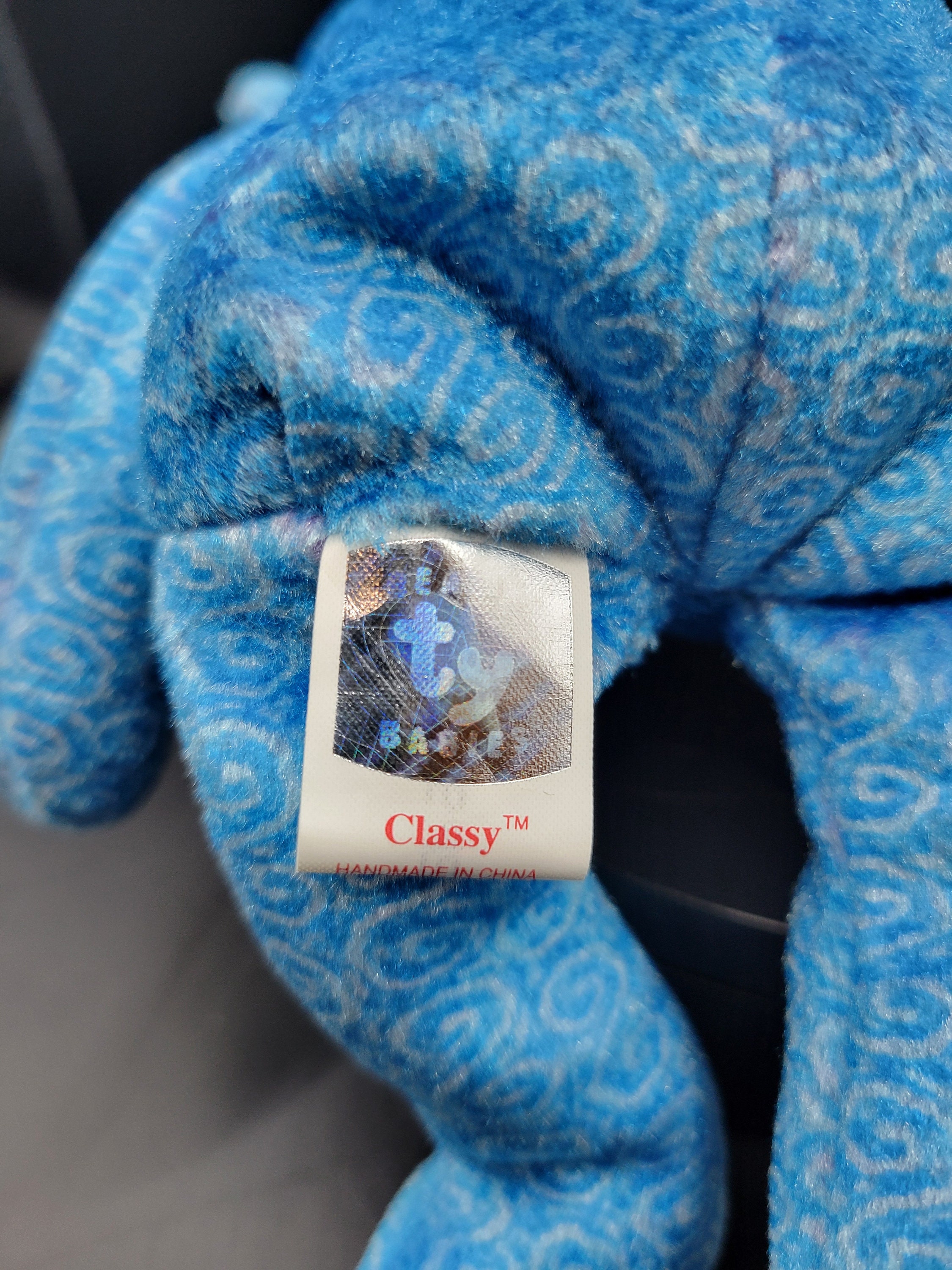 Authentic TY Beanie Baby - Classy the Blue Swirl Bear - Etsy