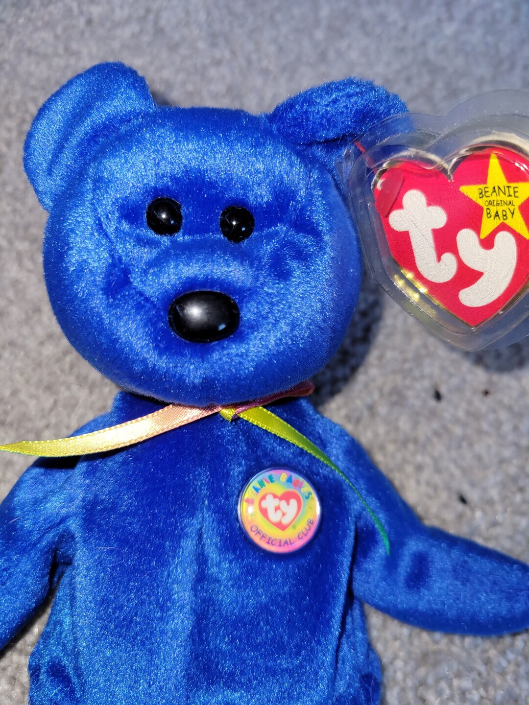 Authentic TY Beanie Baby Clubby the Bear Blue Bear, Favorite Color Blue ...