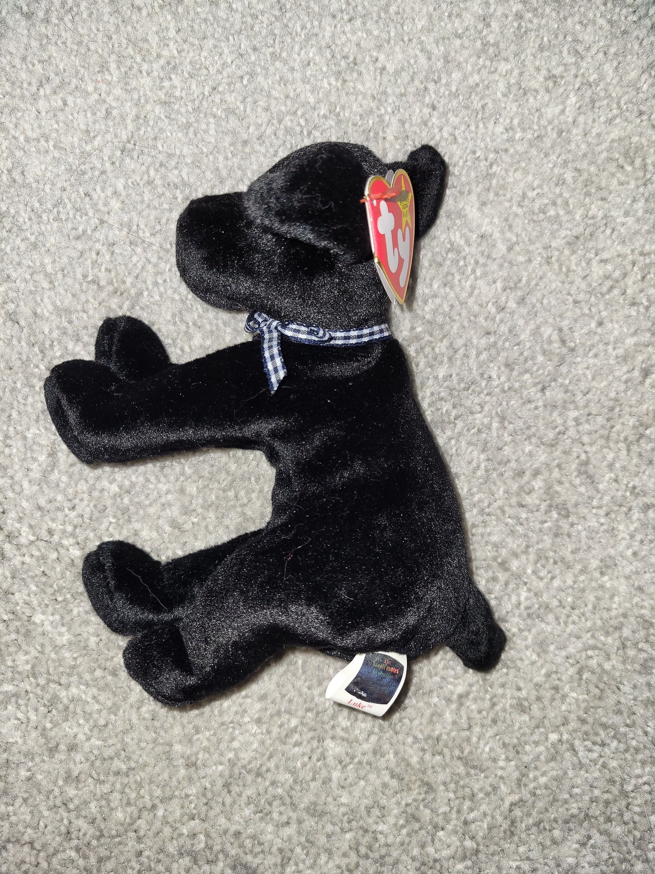 Authentic TY Beanie Baby Luke the Dog: Black Lab With Error - Etsy