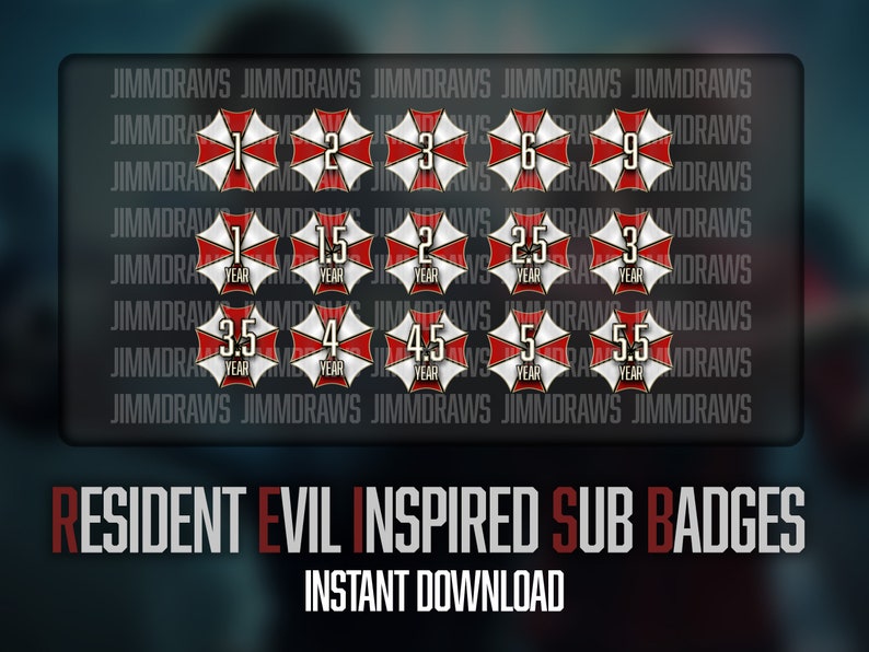 Resident Evil Inspired Sub Badges for Twitch - Etsy