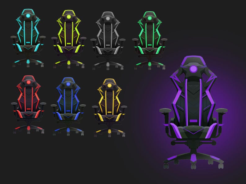 8 Colours PNG of Vtuber Gaming Chair - Various Colours - PNG With ...