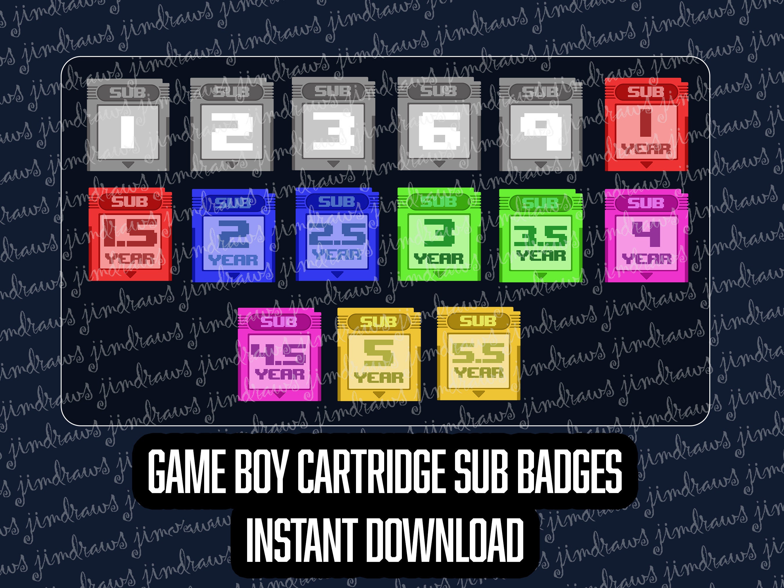 Twitch Sub Badges / Cheer Bit Badges Retro Gameboy Cartridge - Etsy