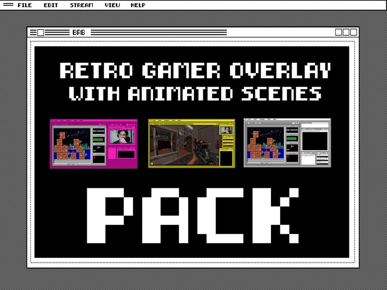 Retro Gamer Vintage PC Style Overlay Pack - Twitch, Youtube, Kick ...