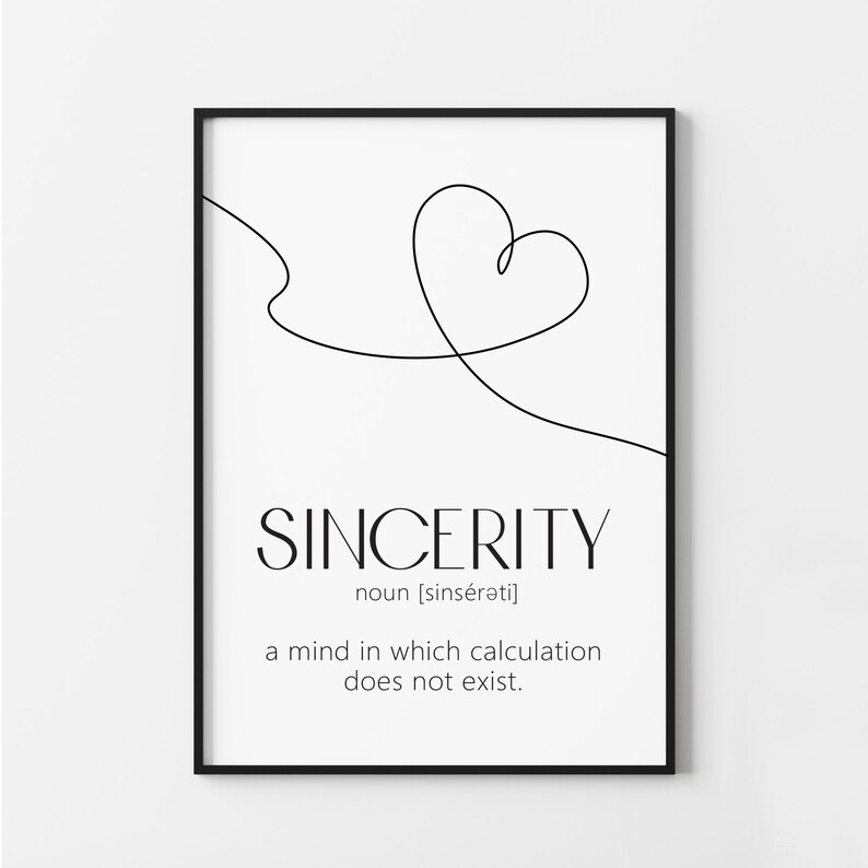 Sincerity Definition Poster, Home Definition Print, Typo Print, Typo ...