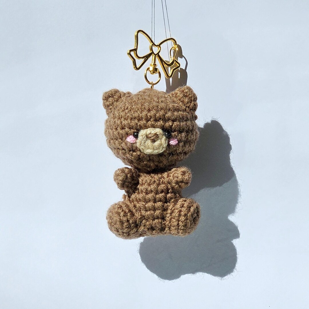 Teddy Bear Crochet Keychain | Backpack Accessory | Coquette Bag Charm ...