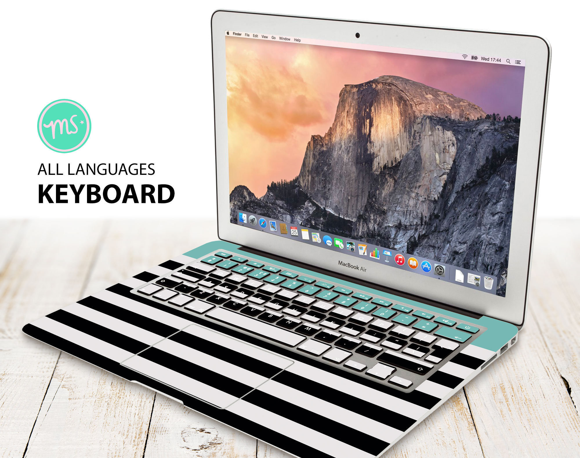 Black and White Striped Pattern Laptop Skin Light Blue Mac - Etsy