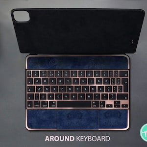 Solid Dark Blue Texture With Scuff Effect iPad Magic Keyboard Case ...