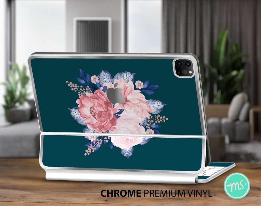 Pink Flower Bouquet iPad Magic Keyboard Skin Premium Vinyl Skin With ...