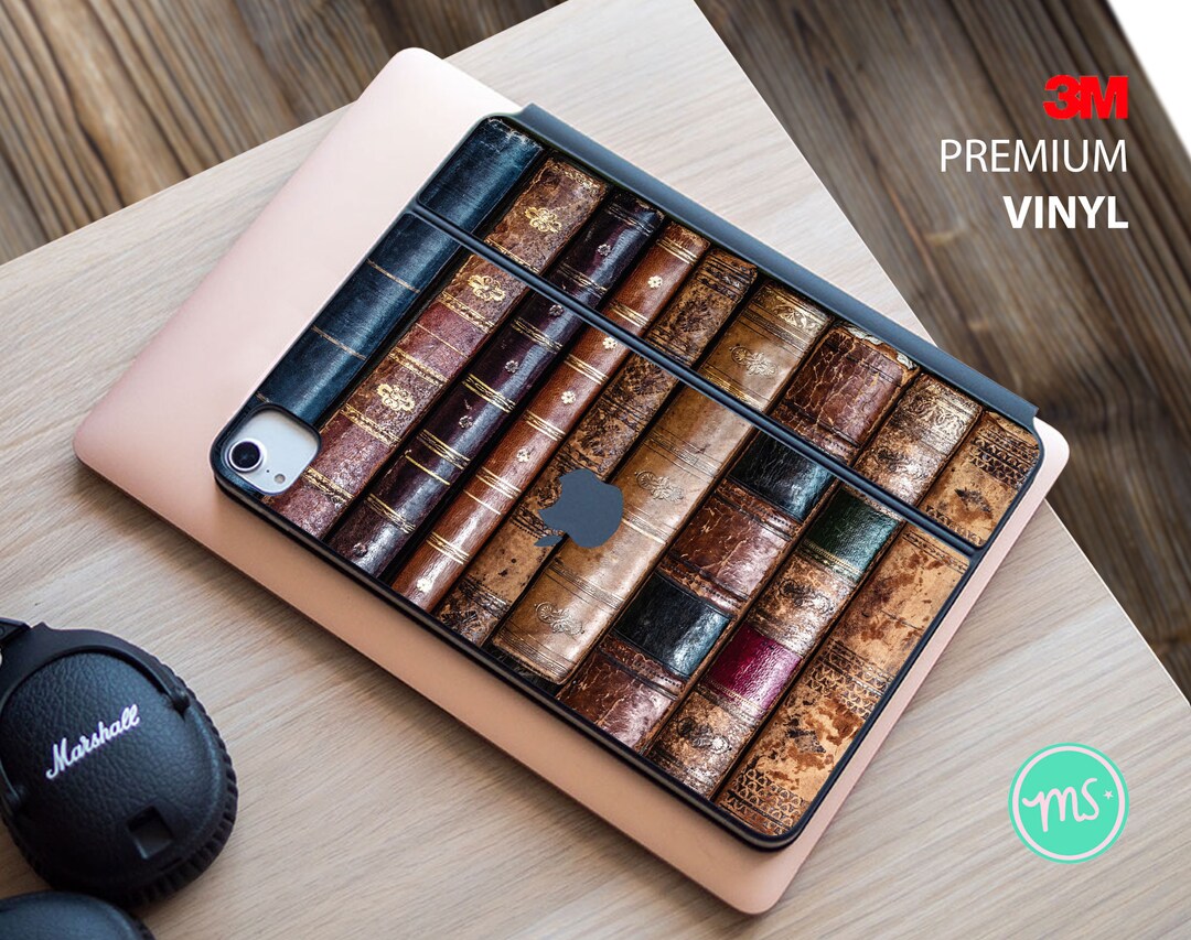 Vintage Book Shelf iPad Magic Keyboard Case 3M Vinyl Skin for the Apple ...