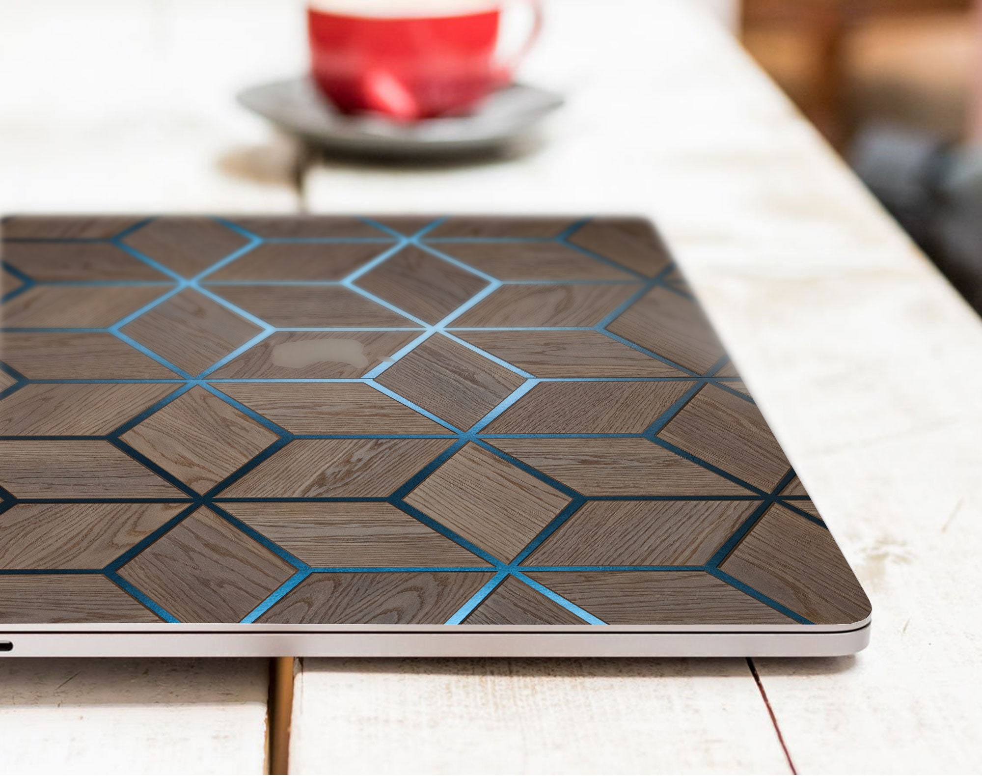 Brown Wood With Steel Decor Decal for Macbook Wood Mac Decal | Etsy