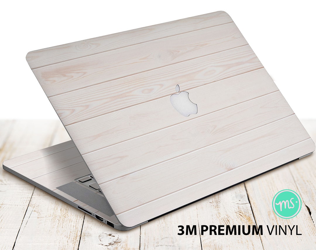 White Wood Planks Texture Laptop Skin Premium 3M Vinyl Sticker for All ...