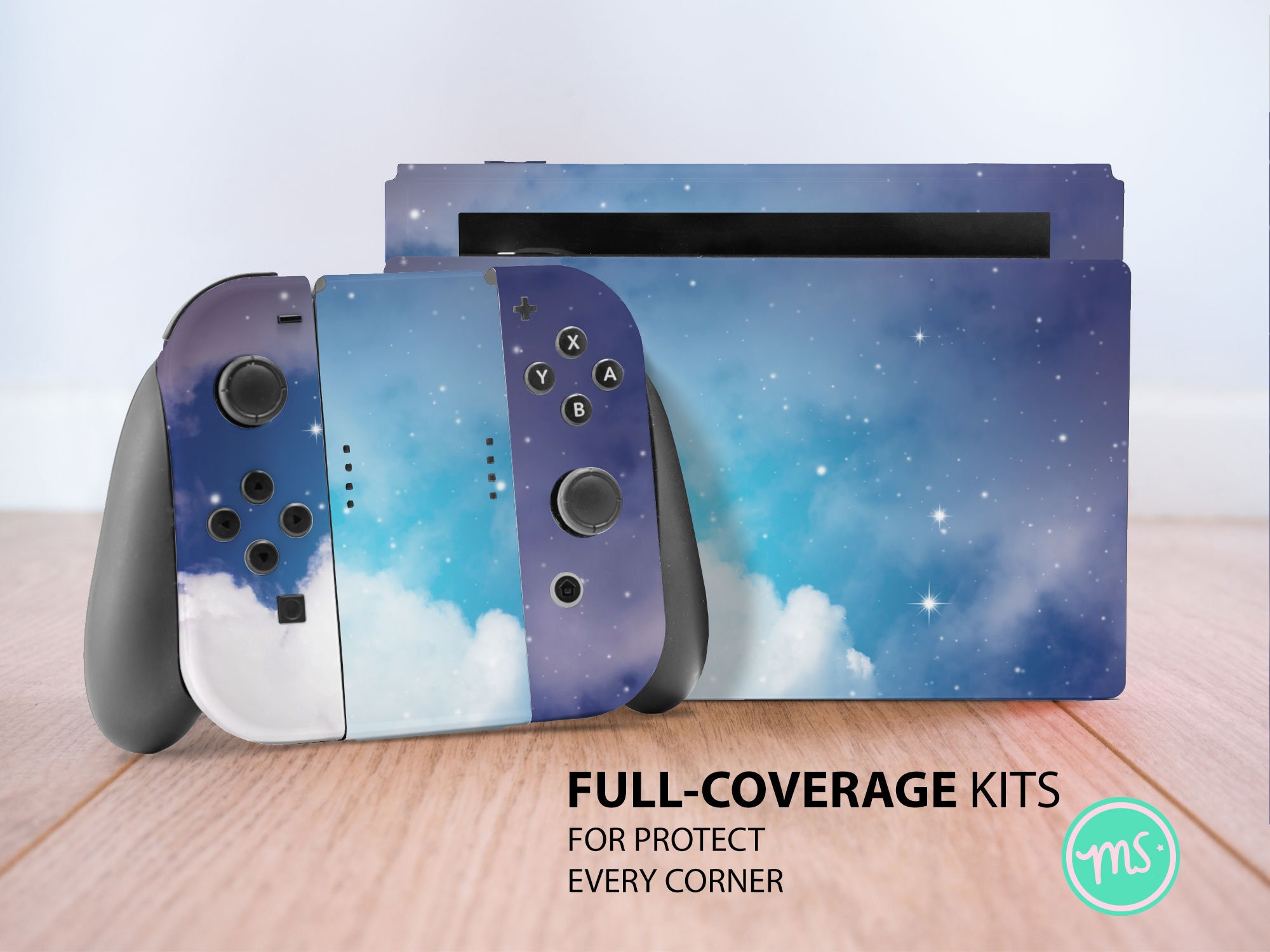 Night starry sky with clouds Nintendo skin night sky lite | Etsy