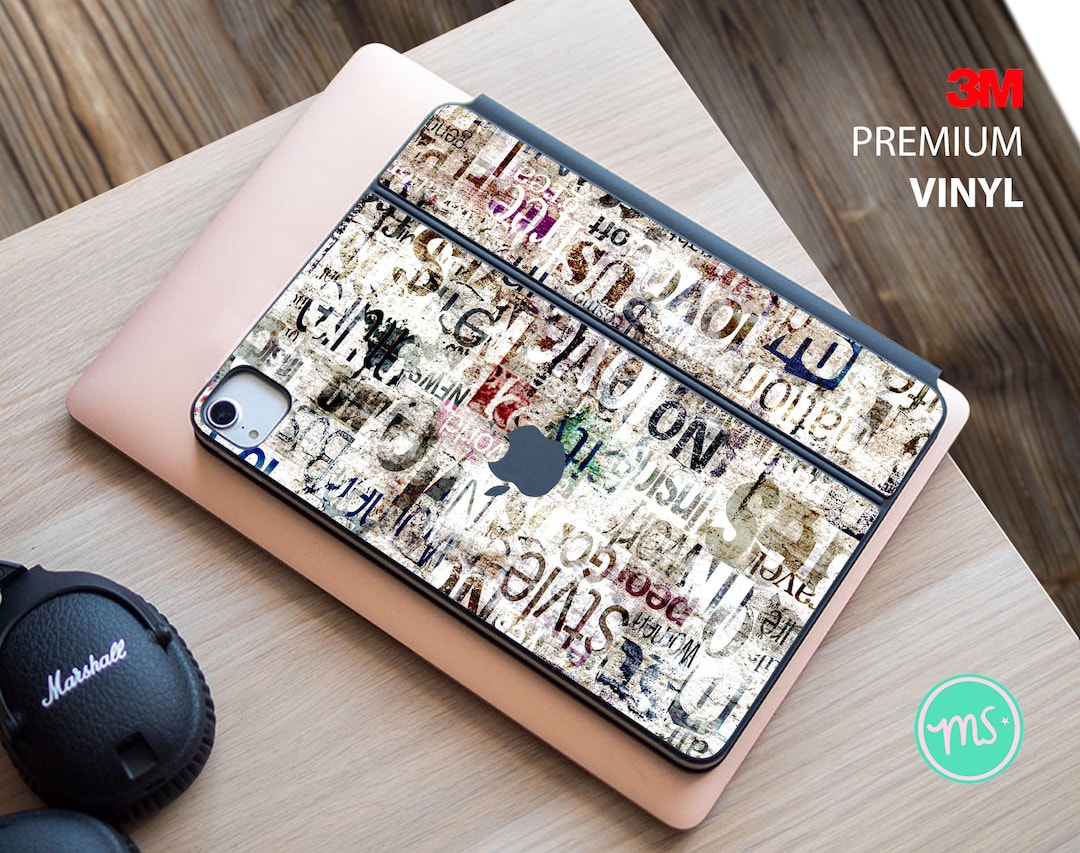 Newsprint Art Laptop Skin 3M Vinyl Skin for the Apple Magic Keyboard ...