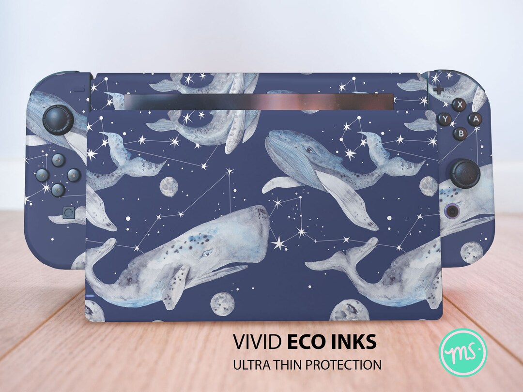 Whales in Night Sky With Constellations Nintendo Skin Premium 3M Vinyl ...