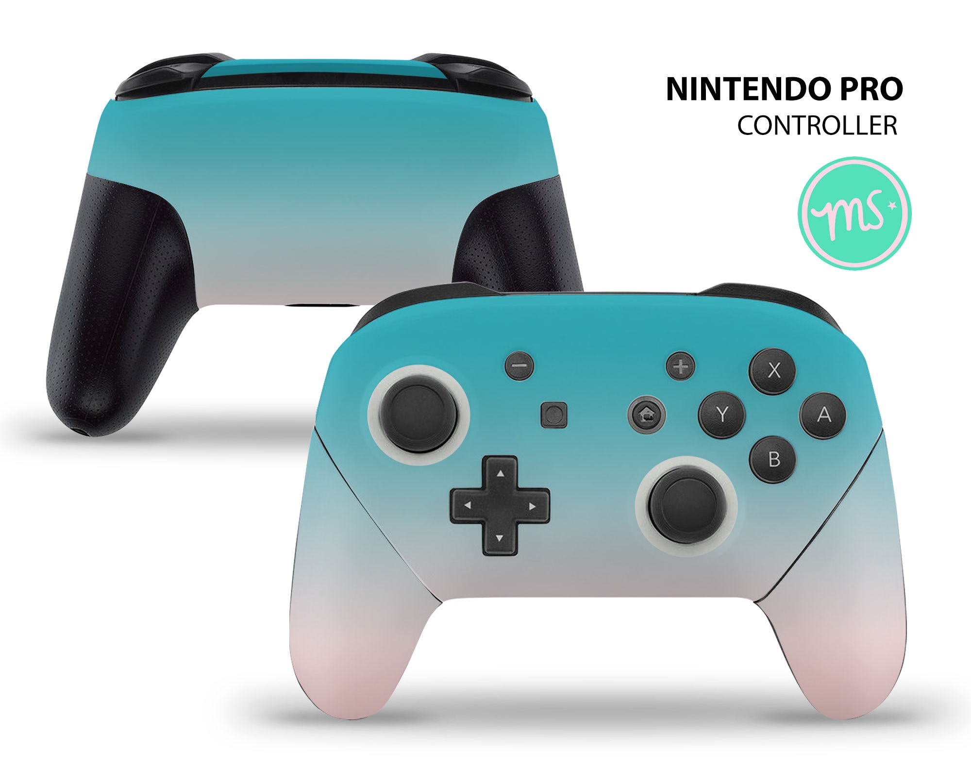 Blue Gradient Solid Texture Pro Controller Skin 3M Vinyl Skin - Etsy
