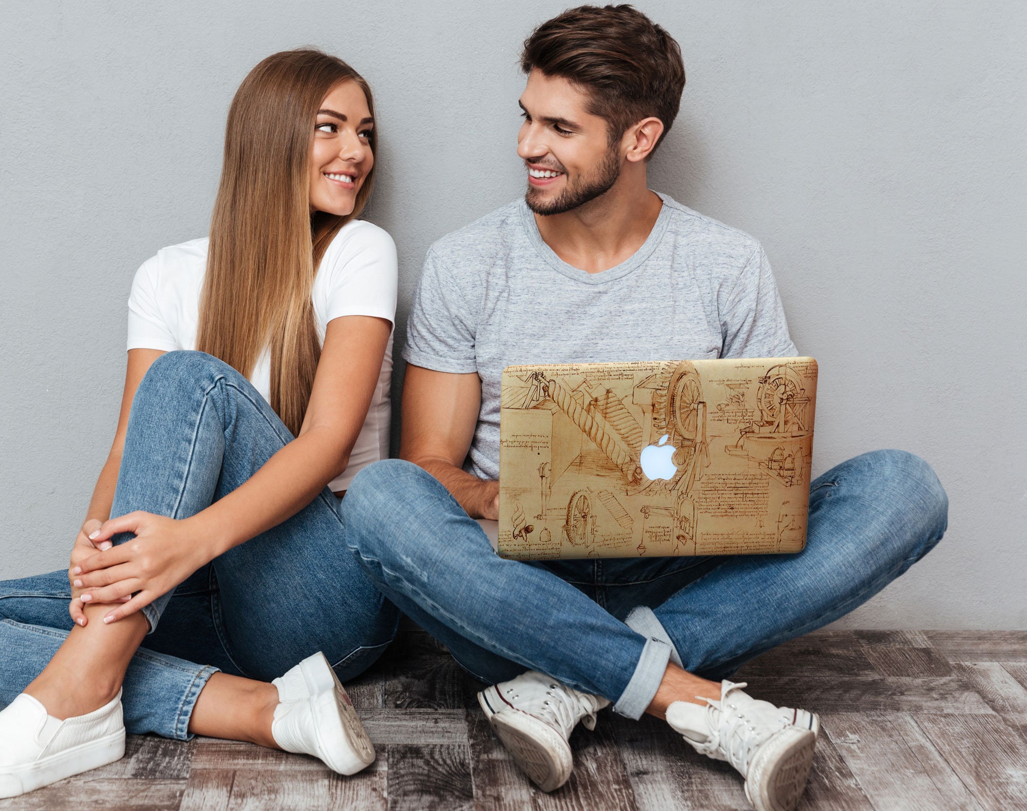 Drawings of Water Lifting Devices by Leonardo Da Vinci Laptop | Etsy