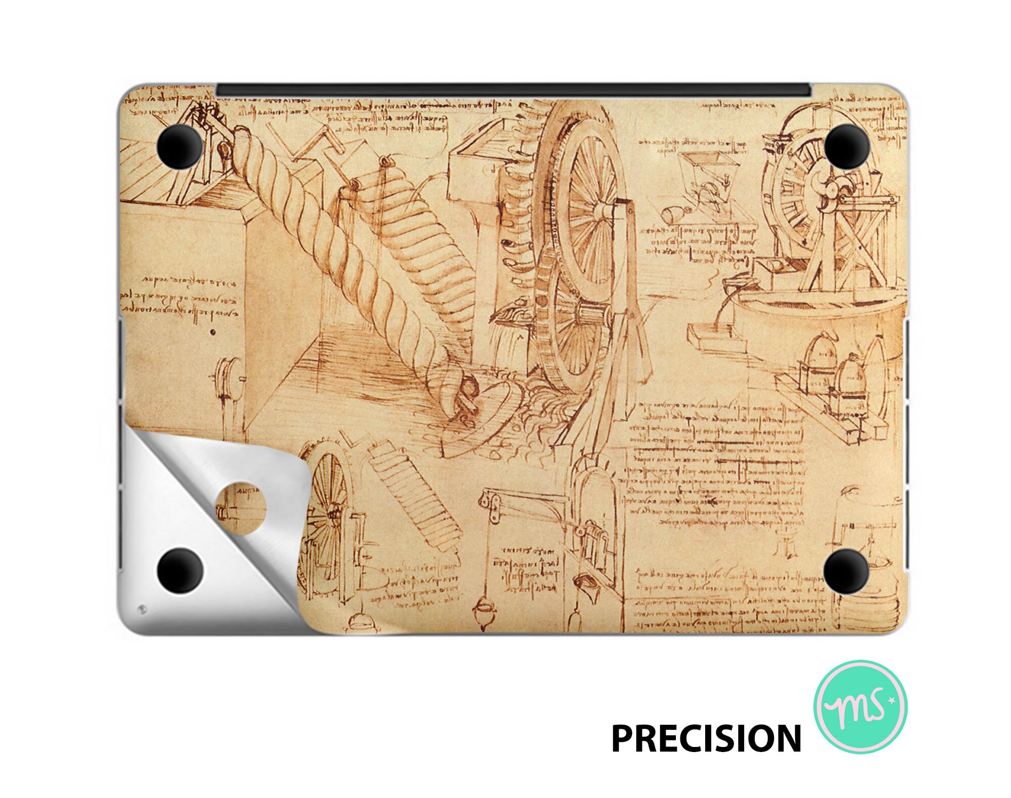 Drawings of Water Lifting Devices by Leonardo Da Vinci Laptop | Etsy