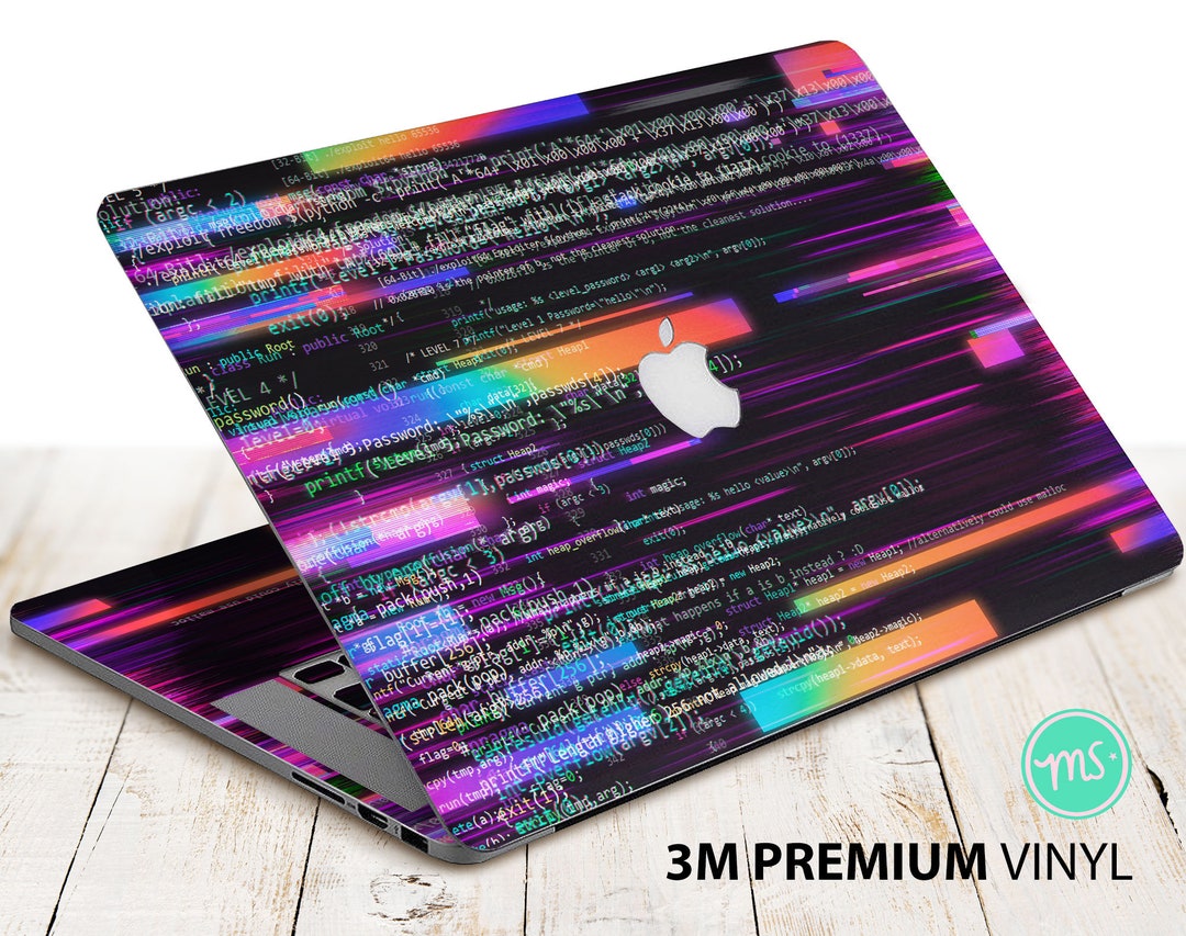 Glitch Screen Code Laptop Skin Premium 3M Vinyl Sticker for All MacBook ...