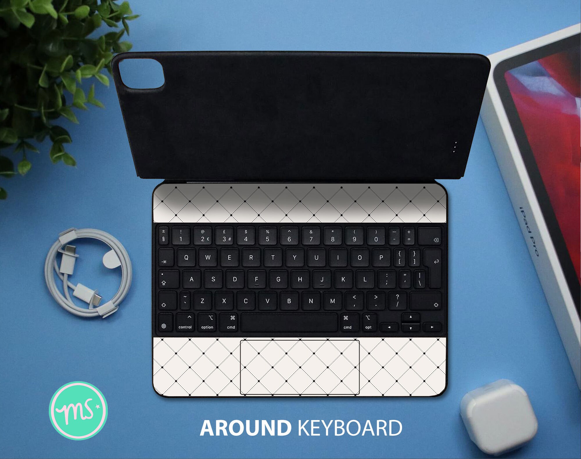 Golden mesh texture iPad magic keyboard case 3M vinyl skin for | Etsy