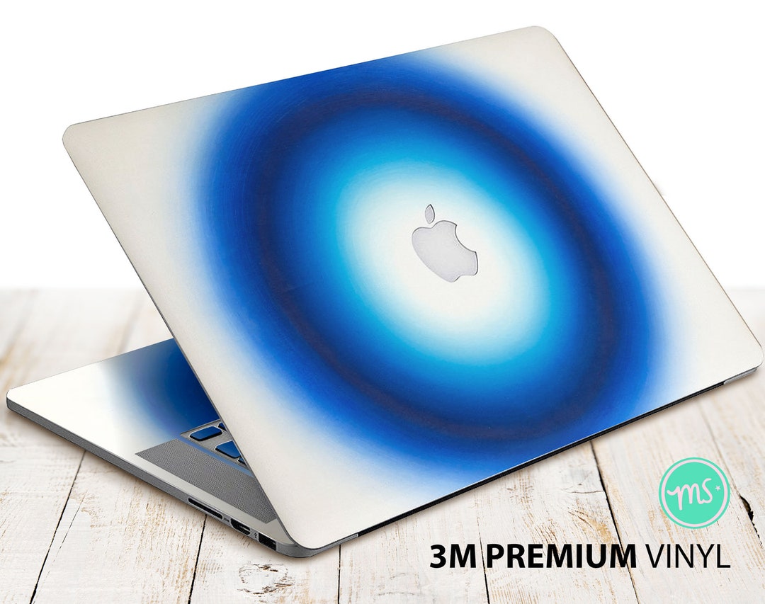 Dark Blue Neon Circle Laptop Skin Premium 3M Vinyl Sticker for All ...