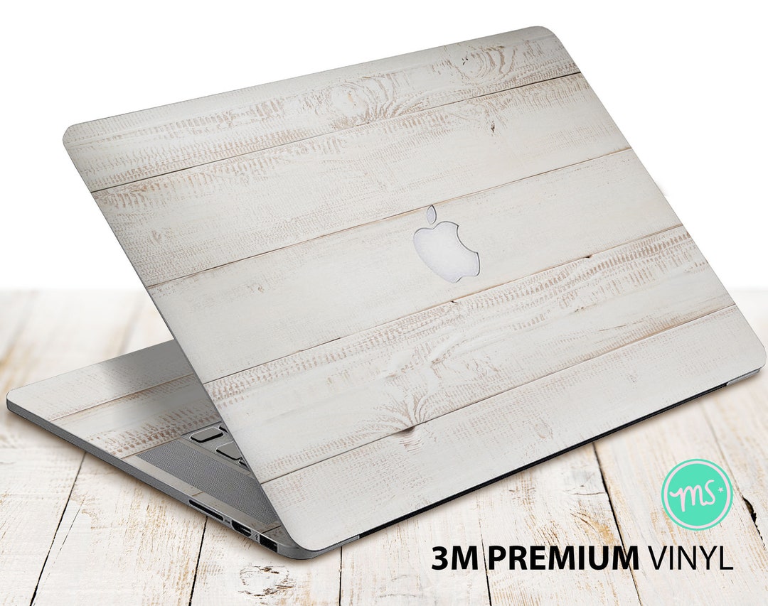 White Rustic Wood Planks , Skin for MacBook Premium 3M Vinyl Sticker ...