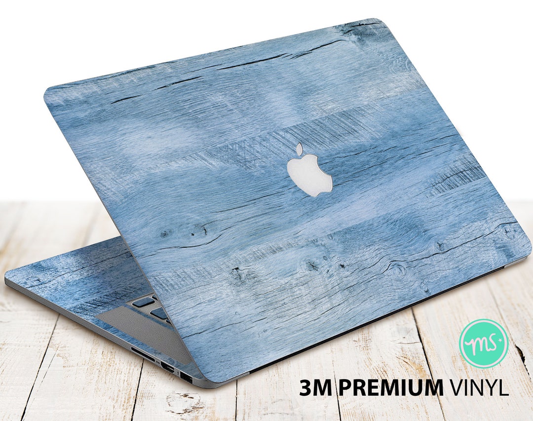 Vintage Blue Wood Texture Laptop Skin Premium 3M Vinyl Sticker for All ...