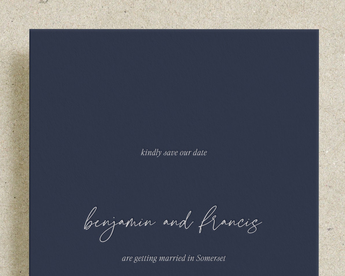 Classic Navy Script Save the Date Francis Collection - Etsy