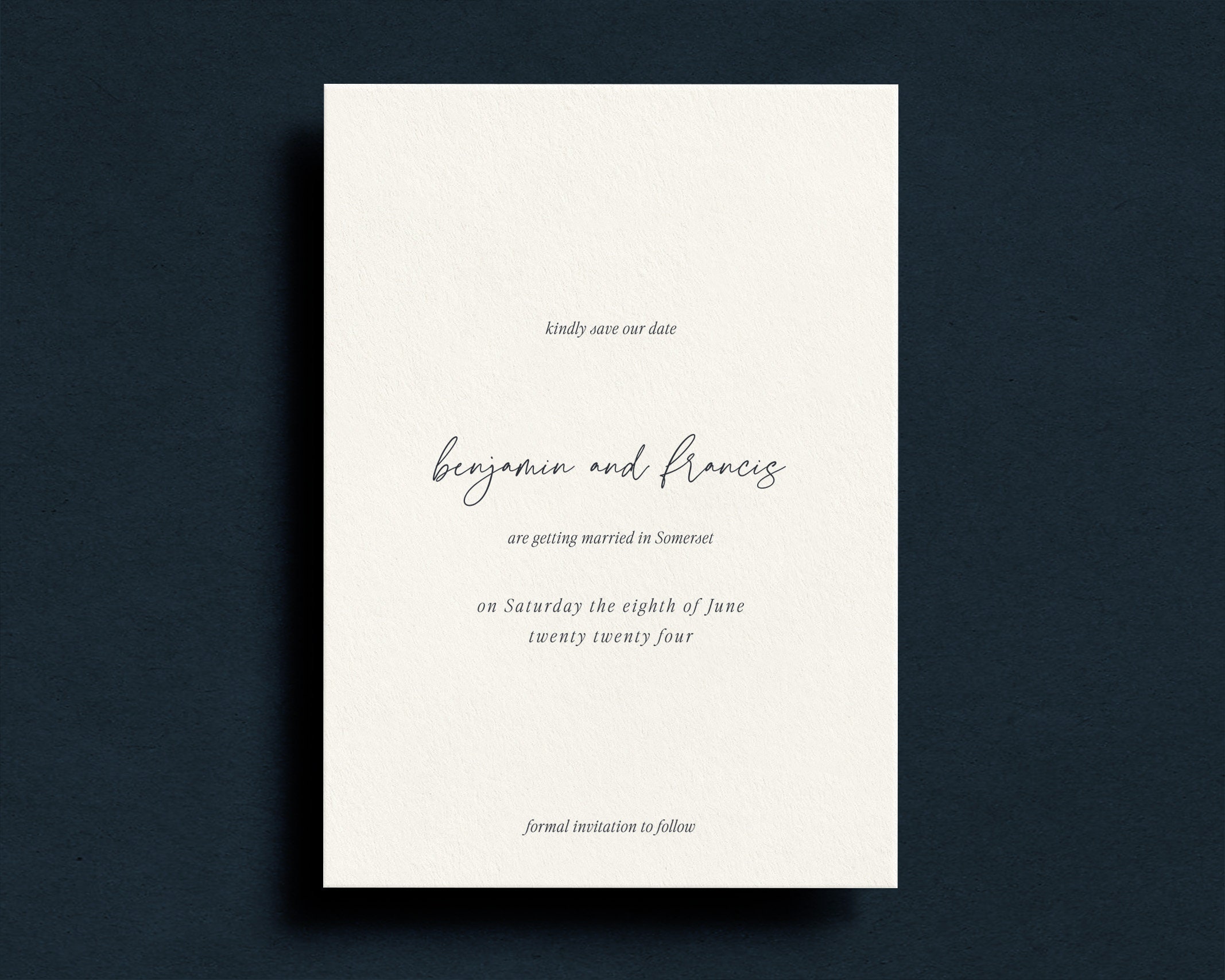 Classic Navy Script Save the Date Francis Collection - Etsy