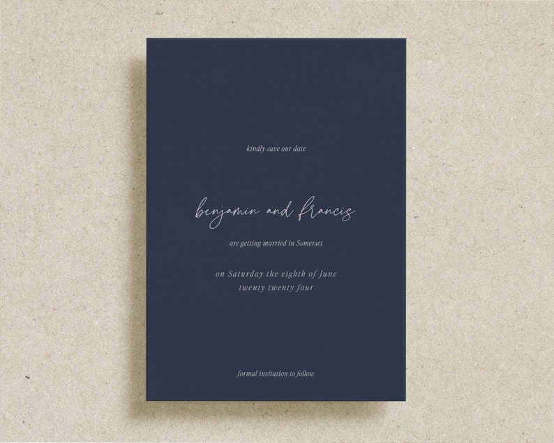 Classic Navy Script Save the Date Francis Collection - Etsy