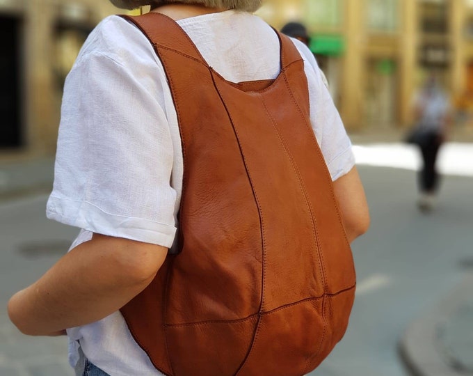 Women's Leather Backpack/soft Backpack for Women's/light Leather ...