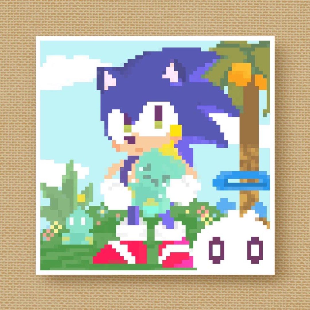 Sonic Adventure Chao Garden Nostalgic Square Pixel Art Print - Etsy