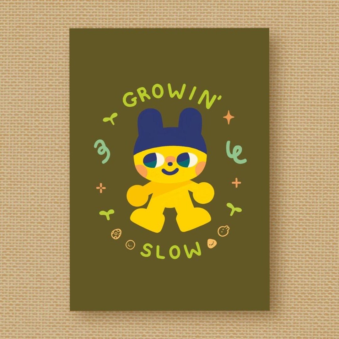 Tamagotchi Character Mametchi 'growin' Slow' Cute Motivational A5 Art ...