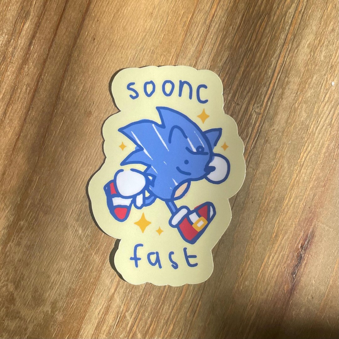 Soonc Fast Sonic the Hedgehog Doodle Glossy Vinyl Decal Sticker - Etsy