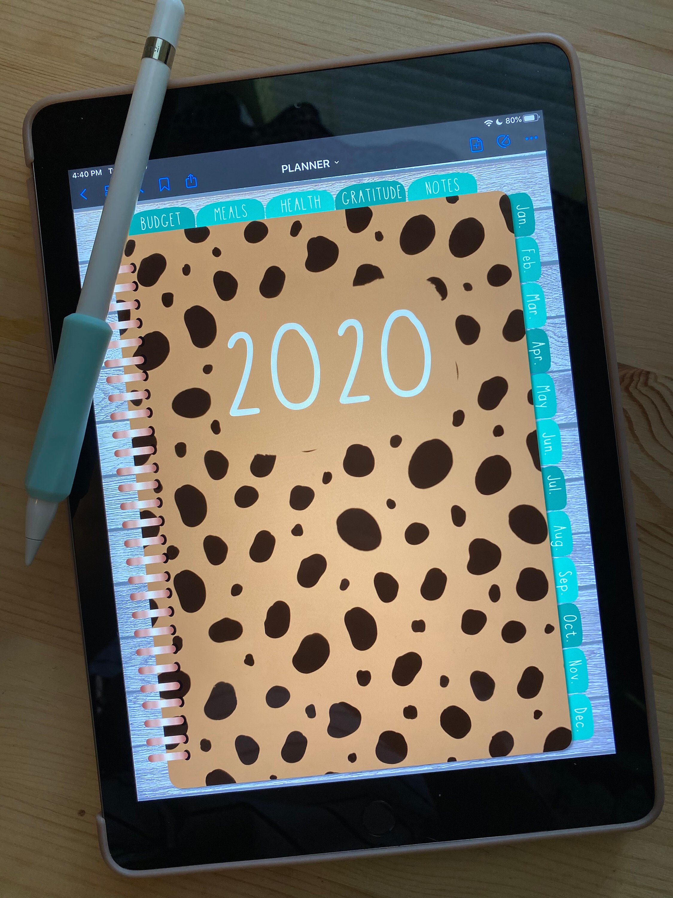 Undated Digital Planner Cheetah Cover Goodnotes Digital Planner ...