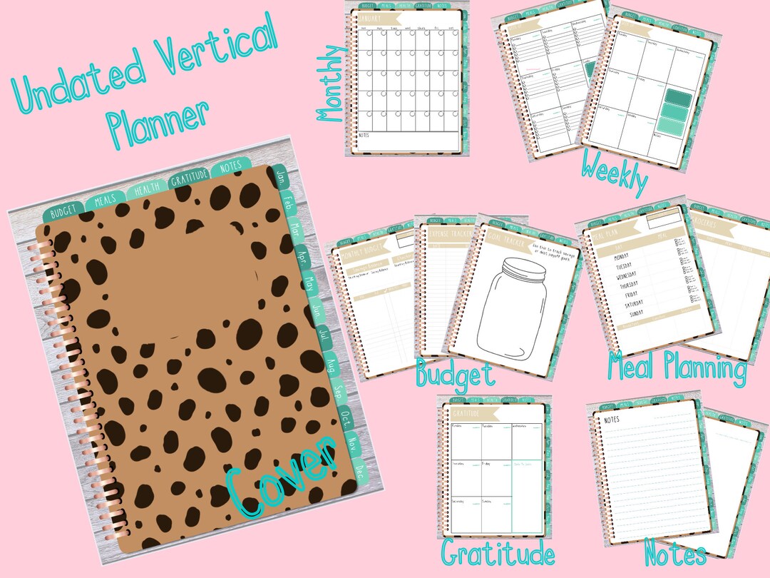 Undated Digital Planner Cheetah Cover Goodnotes Digital Planner ...