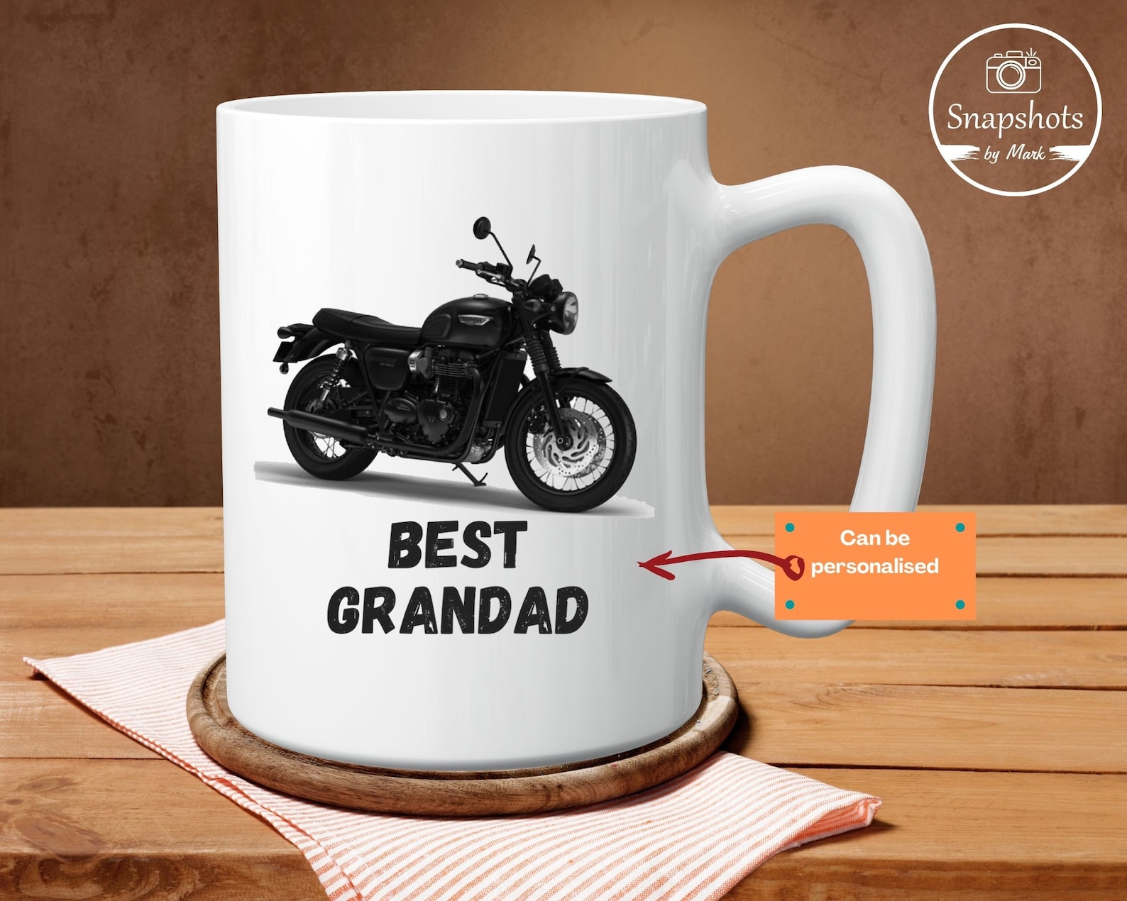 Personalised Classic Motorbike Mug & Coaster Set Choice of | Etsy