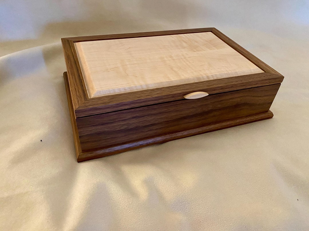 Walnut & Curly Maple Jewelry Box - Etsy