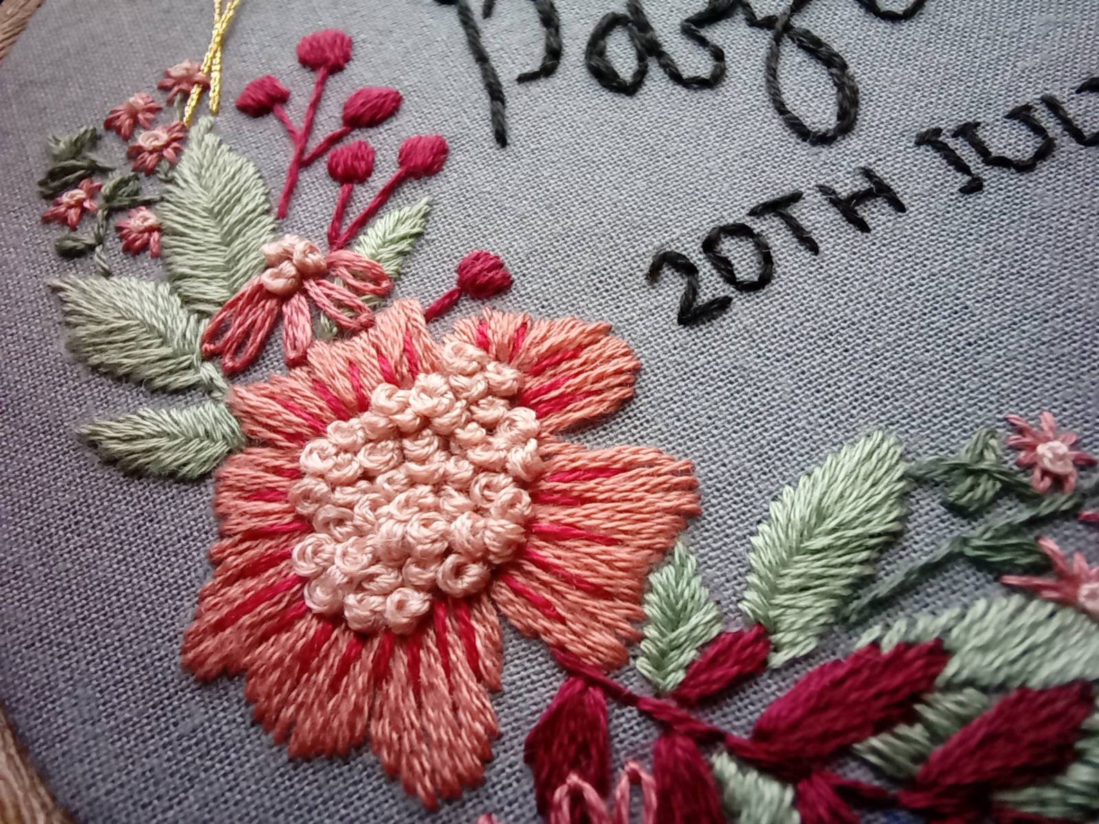 Custom Wedding Anniversary Embroidery Hoop Cotton | Etsy