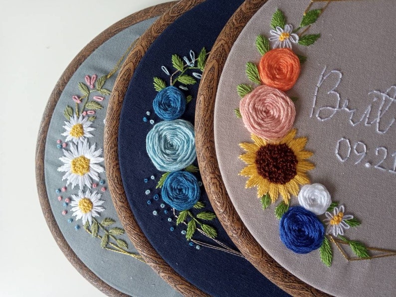 Custom Wedding Anniversary Embroidery Hoop Cotton | Etsy