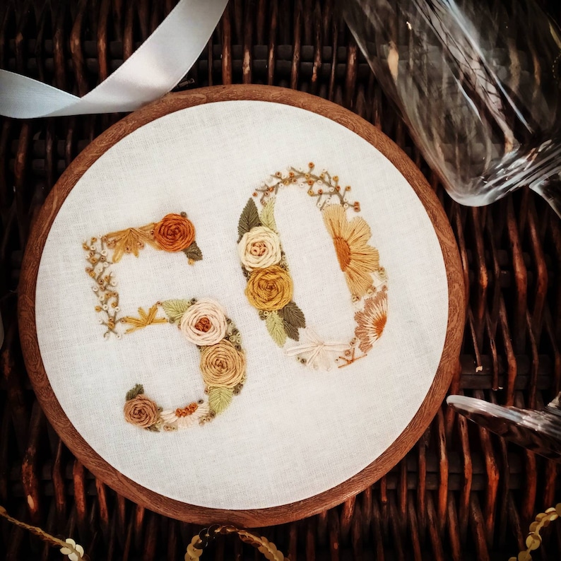 Custom Wedding Anniversary Embroidery Hoop Anniversary Gift | Etsy