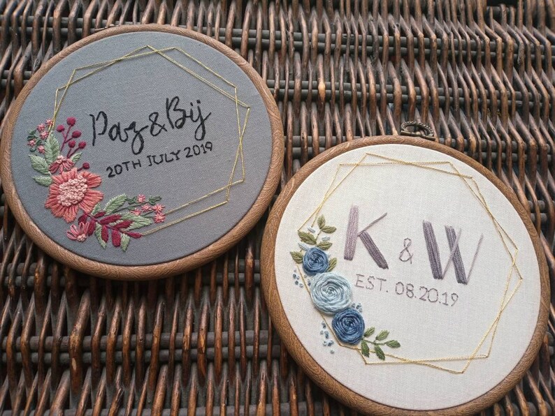Custom Wedding Anniversary Embroidery Hoop Cotton | Etsy