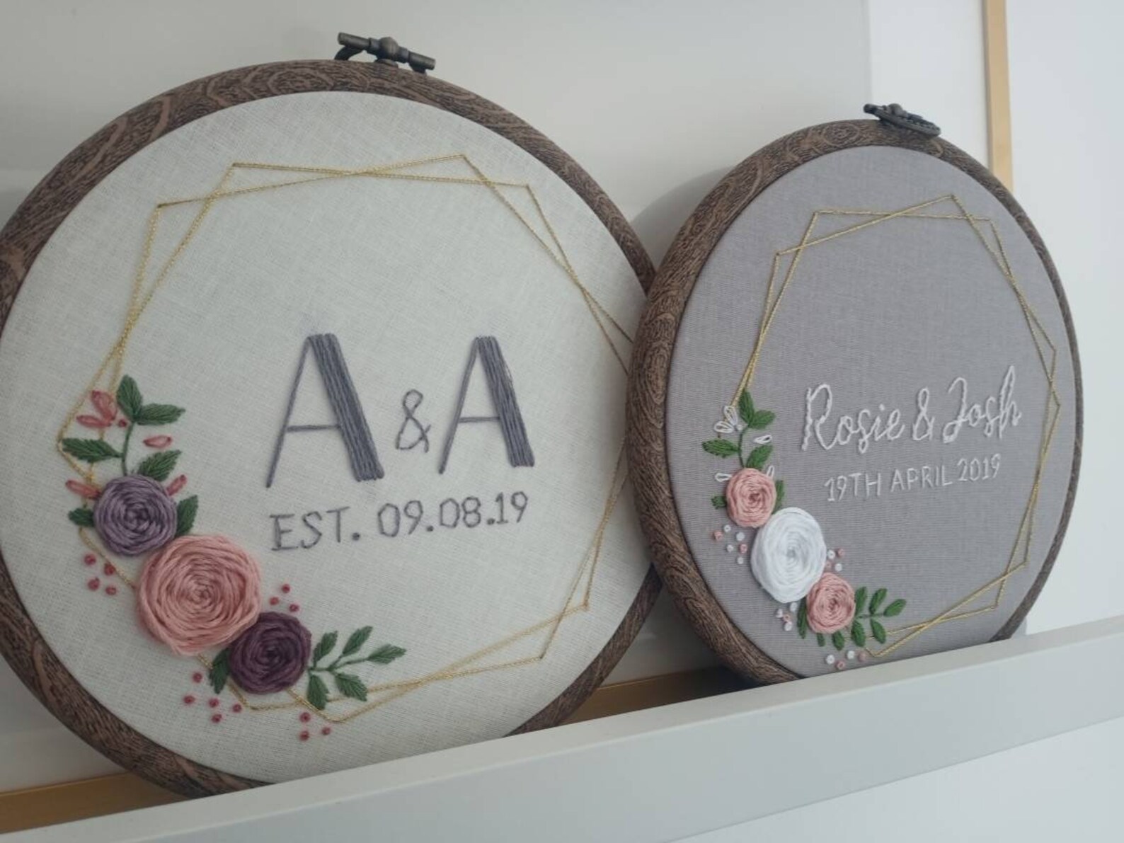 Custom Wedding Anniversary Embroidery Hoop Cotton | Etsy