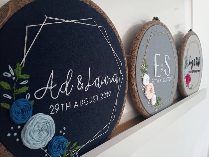 Custom Wedding Anniversary Embroidery Hoop Cotton | Etsy