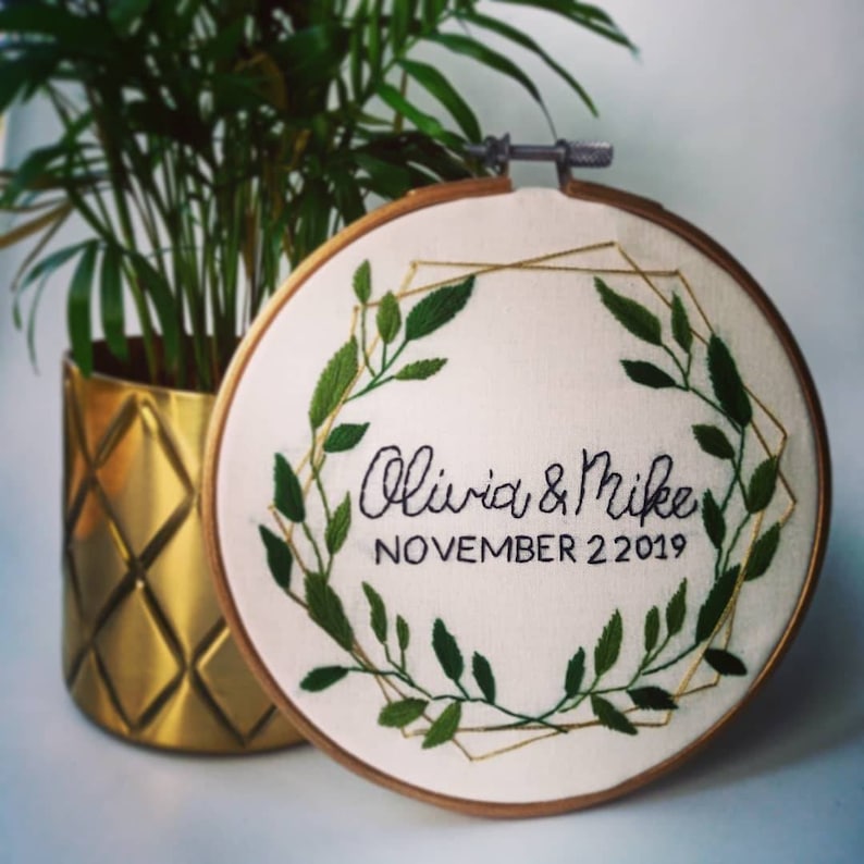 Custom Wedding Anniversary Embroidery Hoop Cotton - Etsy