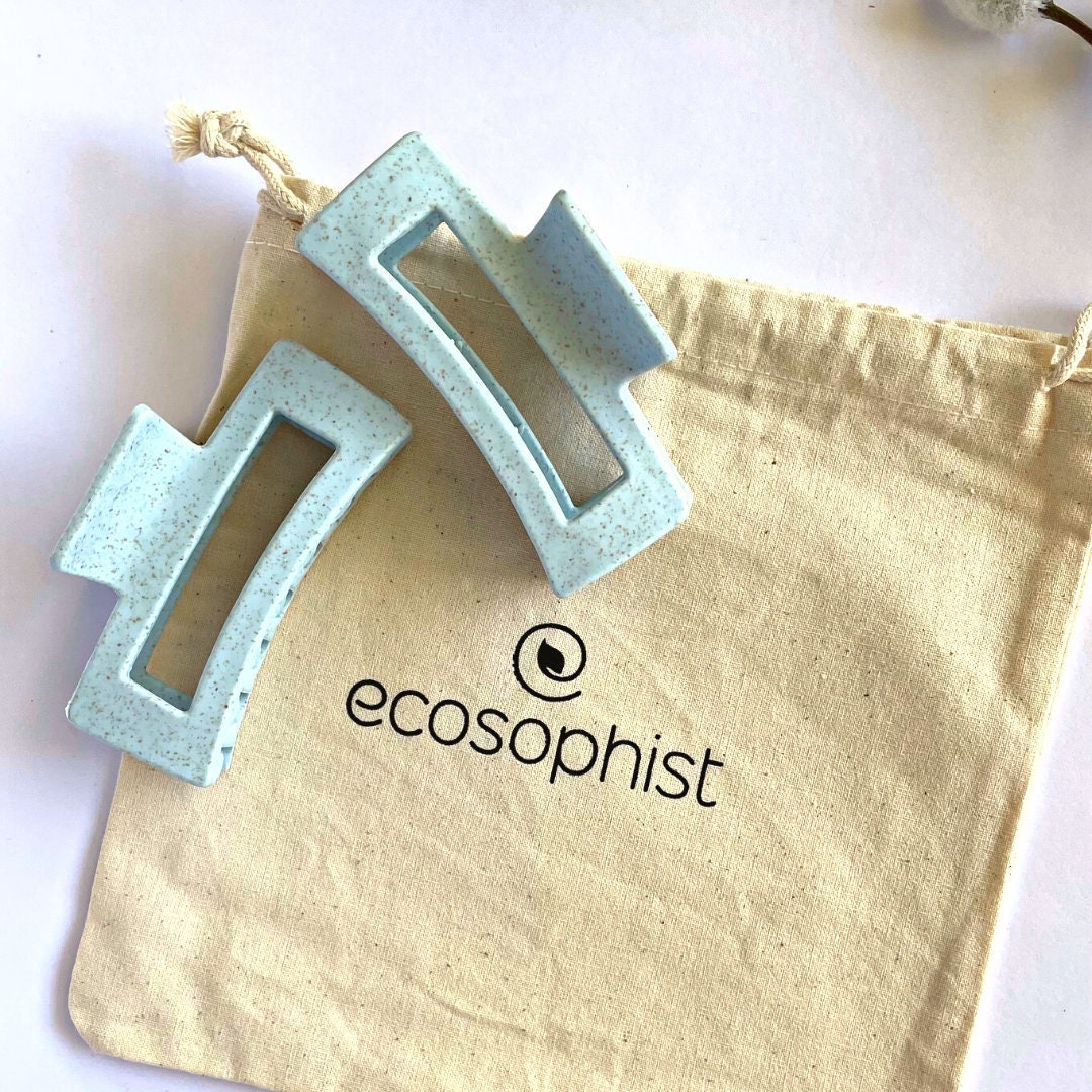 Biodegradable Square Hair Claw Clip 2pcs | Wheat Straw Hair Claw Clip ...