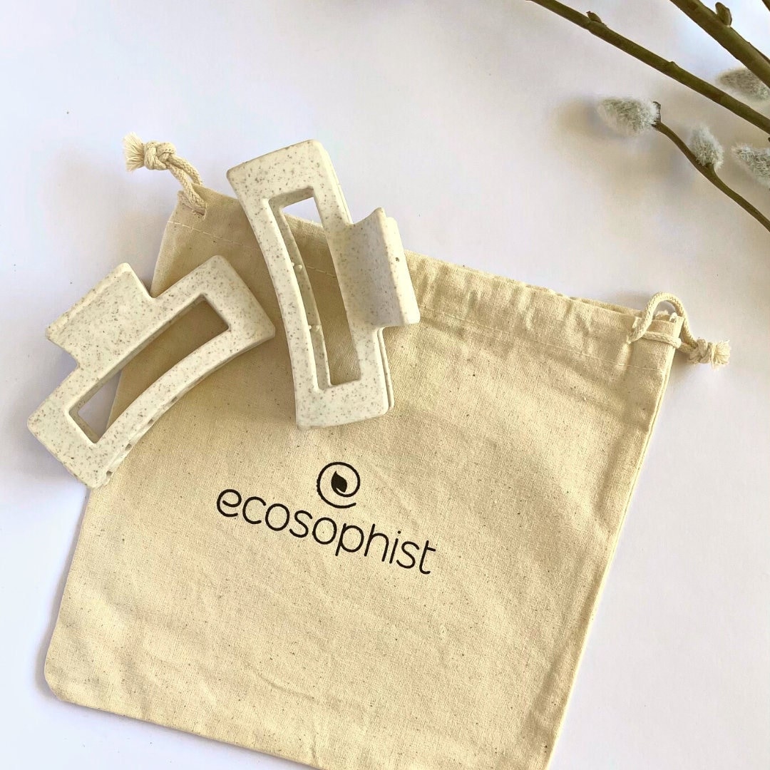 Biodegradable Square Hair Claw Clip 2pcs Wheat Straw Hair Claw Clip ...