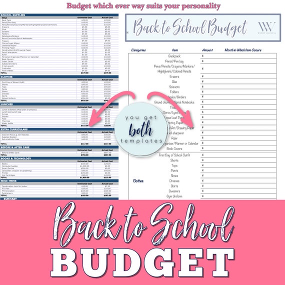 Back To School Budget Template Excel AND Word Back To Etsy back-to-school-budget-template-excel-and-word-back-to-etsy